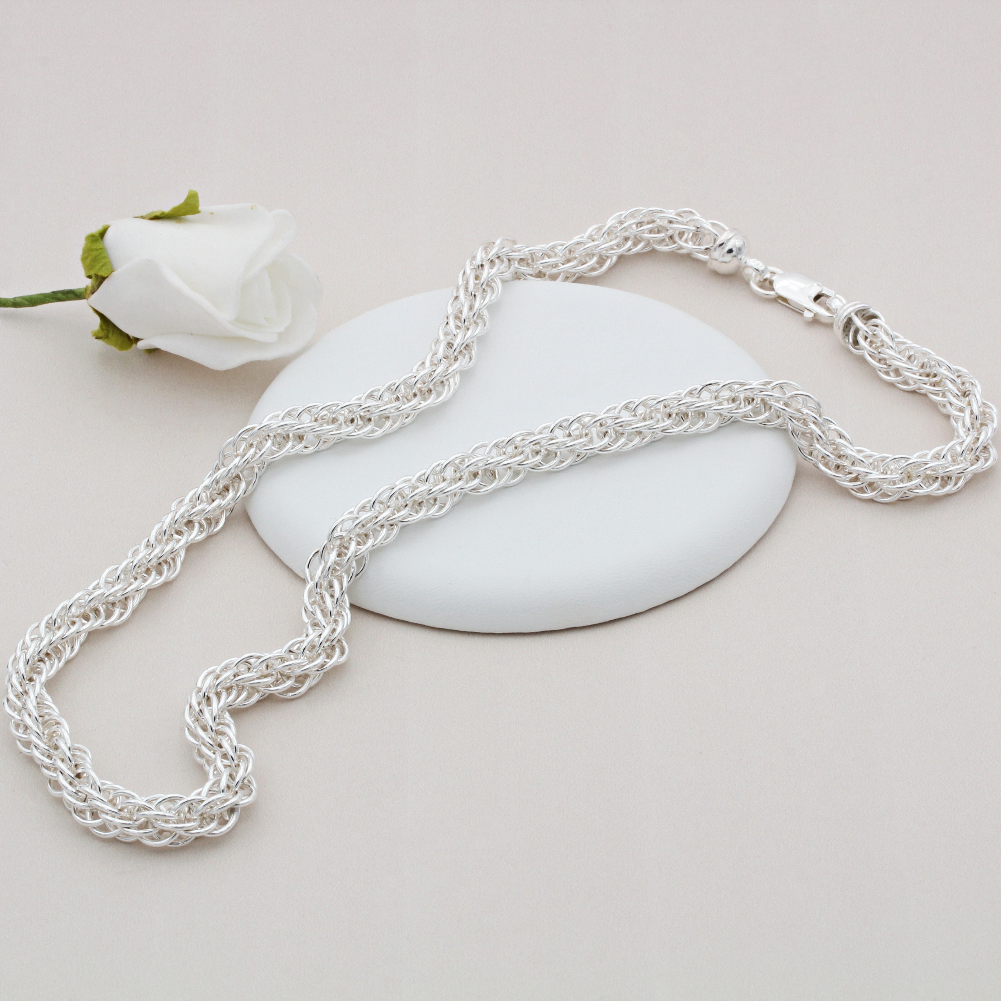 Sterling Silver Handmade Fancy Neck Chain | A Touch of Silver